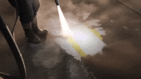 Dustless Blasting for Line Stripe Removal