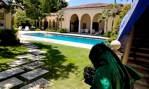 Pool Tile Cleaning with Dustless Blasting