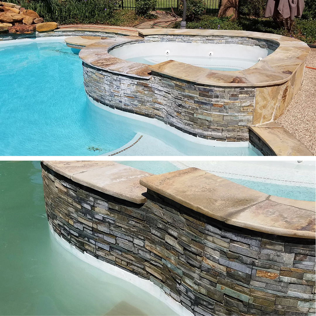 Pool Tile Cleaning with Dustless Blasting