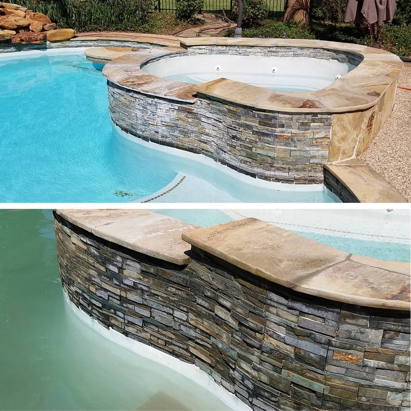 Pool Tile Cleaning with Dustless Blasting